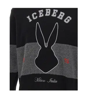 Iceberg Grey Striped Crew Neck Sweater