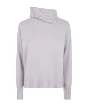 ANNECLAIRE Asymmetric Roll-neck Sweater With Ribbed Details - No
