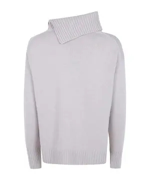 ANNECLAIRE Asymmetric Roll-neck Sweater With Ribbed Details