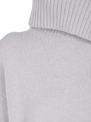 ANNECLAIRE Asymmetric Roll-neck Sweater With Ribbed Details