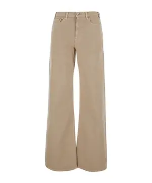 Ag High-waisted Wide-leg Jeans - Beige