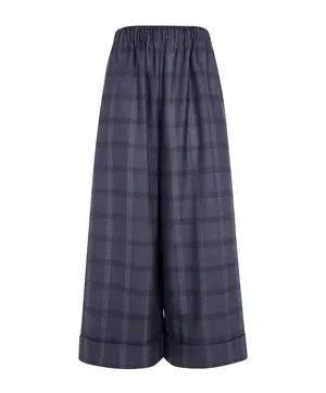 DANIELA GREGIS Pigiama' Pockets Trousers - Greyanthraciteirregularcheck
