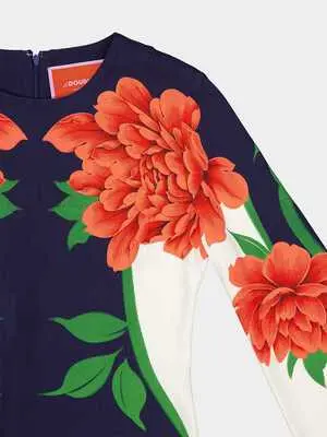 La DoubleJ Floral Bell-sleeve Dress