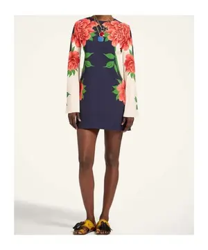 La DoubleJ Floral Bell-sleeve Dress