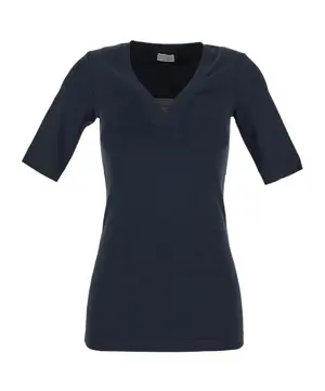Brunello Cucinelli Monili-chain Cotton-blend T-shirt - Black