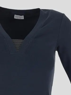 Brunello Cucinelli Monili-chain Cotton-blend T-shirt - Black