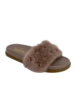 Valentino Garavani Round-toe Slippers - Brown