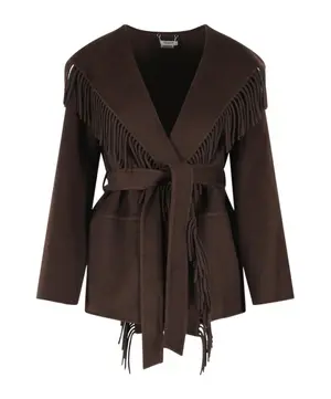 Simkhai Rowen Fringe-trimmed Wool Jacket - Brown