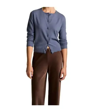 Vince Scallop-trim Wool Cashmere-blend Cardigan - Sky-blue