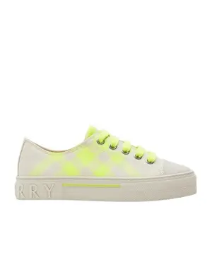 Burberry Checked Canvas Sneakers - White