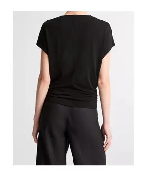 Vince Crepe Flutter-sleeve V-neck Top