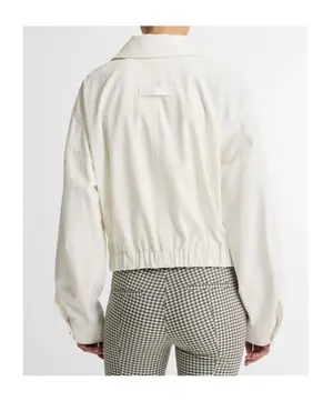 Vince Cotton Bomber Jacket - Chalk