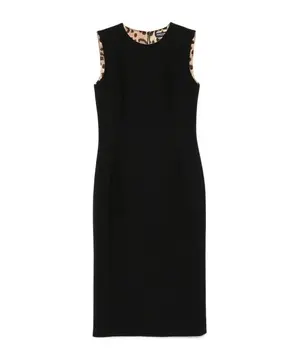 Dolce & Gabbana Dolce Gabbana Sleeveless Sheath Midi Dress - Black