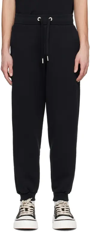 AMI Paris De Coeur Embroidered Drawstring Track Sweatpants - Black
