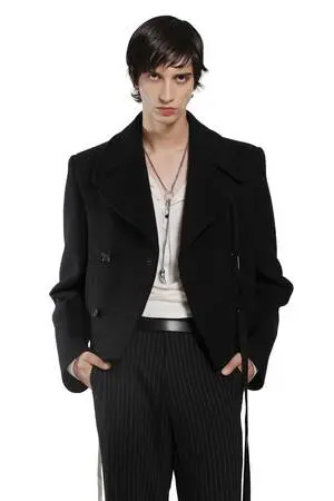 ANN DEMEULEMEESTER Dalmar Double-breasted Short Caban - Black
