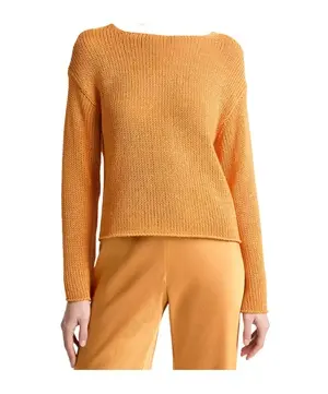 Vince Ribbed-knit Boat-neck Sweater - Orange