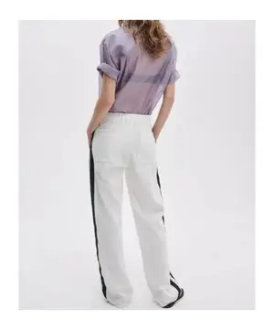 Rag & Bone Featherweight Denim Mid-rise Pants With Grosgrain Stripes