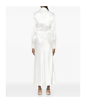 Alessandra Rich High-neck Ruffled Silk Midi Dress