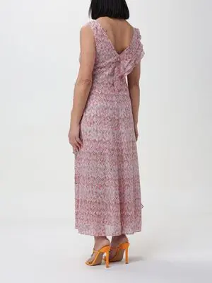Missoni Zigzag-woven V-neck Midi Dress With Lotus Leaf Details