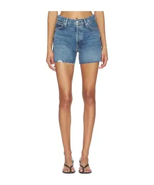 Rag & Bone Frayed Denim Shorts - Blue
