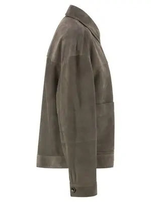 Brunello Cucinelli Couture Leather Shirt Jacket