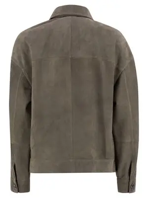 Brunello Cucinelli Couture Leather Shirt Jacket