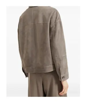 Brunello Cucinelli Leather Shirt Jacket