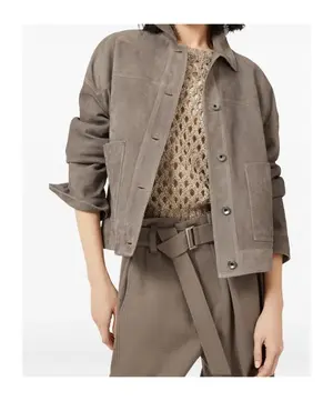 Brunello Cucinelli Leather Shirt Jacket