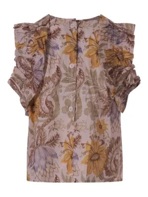 Zimmermann Ruffled Floral Blouse