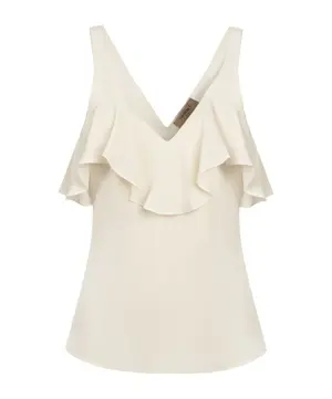 TWINSET Ruffle Detail Tank Top - White