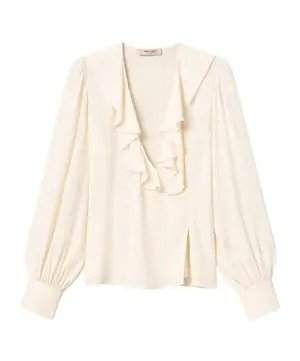 TWINSET Ruffle Collar Blouse - White