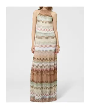 Missoni Zigzag Pattern Halterneck Maxi Dress