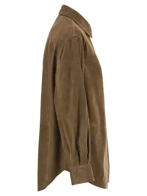 Brunello Cucinelli Bead-embellished Leather Shirt