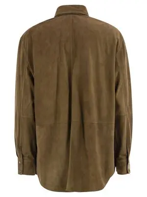 Brunello Cucinelli Bead-embellished Leather Shirt