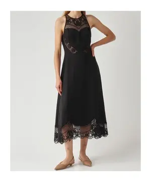 TWINSET Lace-trim Midi Dress