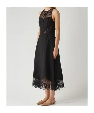 TWINSET Lace-trim Midi Dress