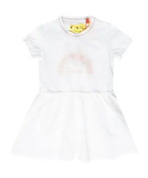 Off-White Short-sleeve Dress - White
