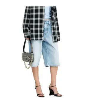 DIESEL® D-enim-m Distressed Denim Shorts
