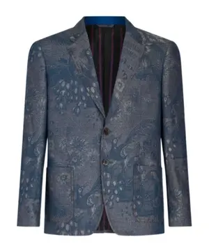 Etro Jacquard Denim Blazer - Black