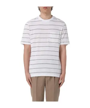 Brunello Cucinelli Crew-neck Striped T-shirt - White