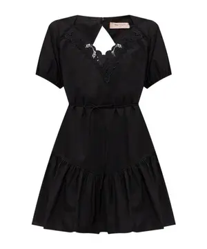 TWINSET Lace-trim Ruffled Mini Dress