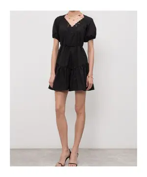 TWINSET Lace-trim Ruffled Mini Dress