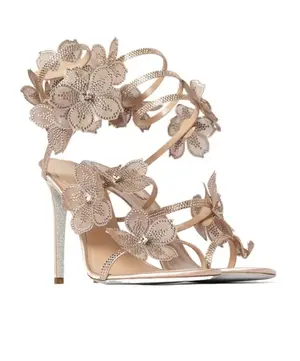 Rene Caovilla Floral Embellished Sandals