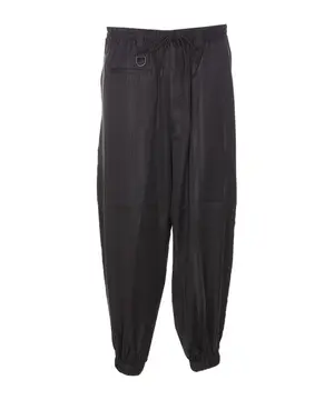 Y3 Striped Drawstring Tapered Trousers - Black