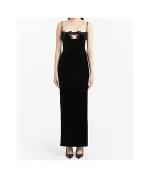 Alessandra Rich Velvet Dress With Bows