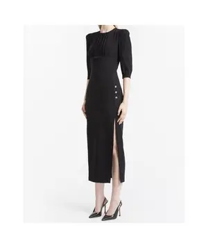 Alessandra Rich Cady Midi Dress With Splits