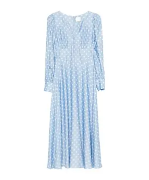 Posse Long-sleeved Polka Dot Midi Dress