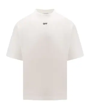 Off-White Logo Embroidered Crewneck T-shirt - White
