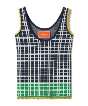 La DoubleJ Check Ribbed Top - Black