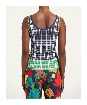 La DoubleJ Check Ribbed Top